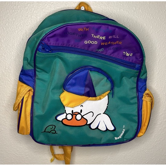 Accessories | Vintage Kids Backpack Bag Max Duck With Hat Cartoon ...